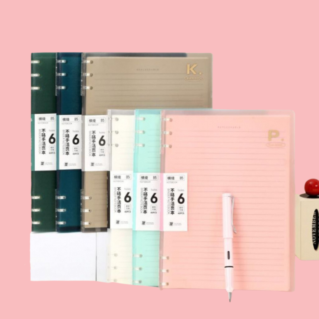 Jual Soft Cover Slim File Refillable Binder Notebook A5 B5 - Map Binder ...