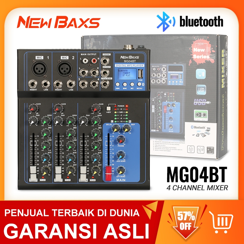 Jual NEW BAXS AUDIO MIXER mixer profesional 4-channe MG04BT mixer ...