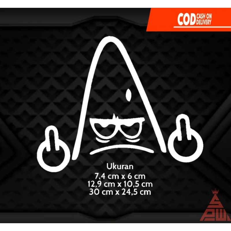 Jual STICKER STIKER CUTTING PATRICK FUCEK PATRICK MIDDLE FINGER JARI ...
