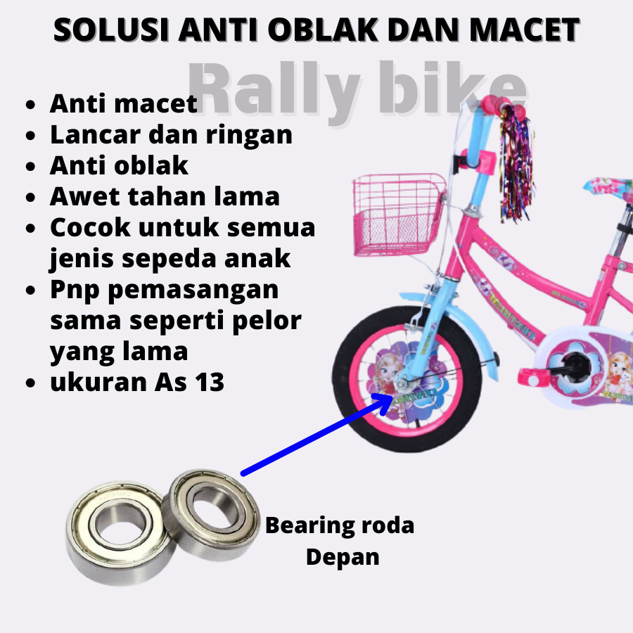Jual Bearing sepeda anak untuk roda depan sebagai pengganti pelor biasa ...