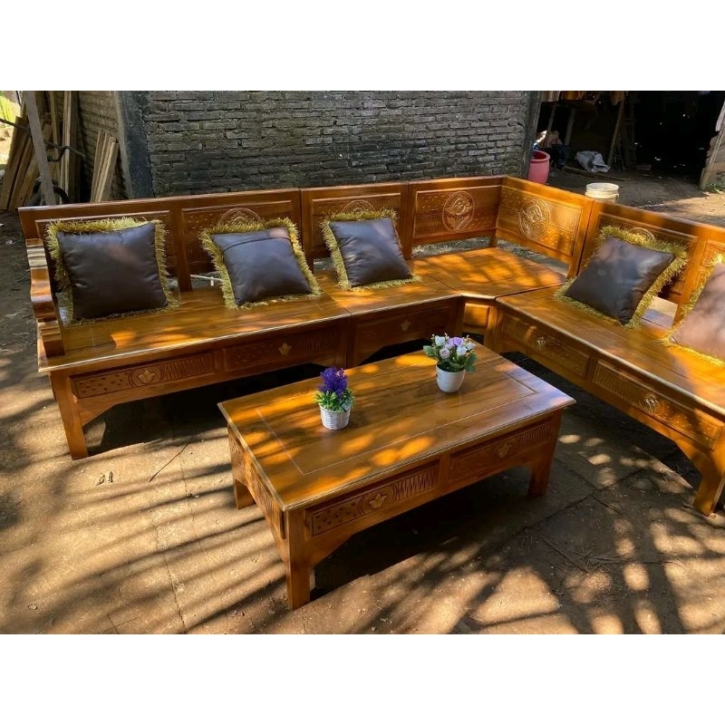 Jual SET SOFA POJOK UKIR,KURSI TAMU POJOK MINIMALIS,SOFA TAMU KAYU JATI ...