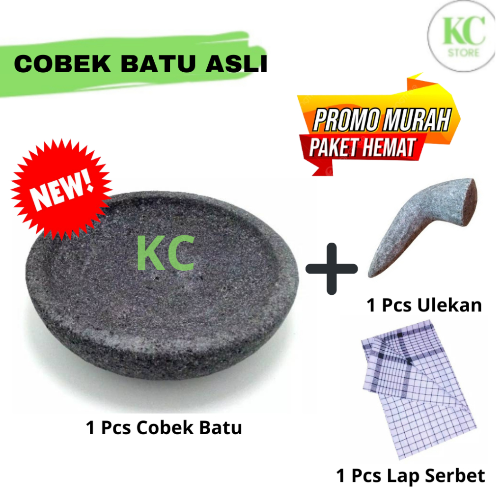 Jual 1 Set Coet Batu Cobek Batu Gunung 100%Asli Ukuran 16,18,20 ...