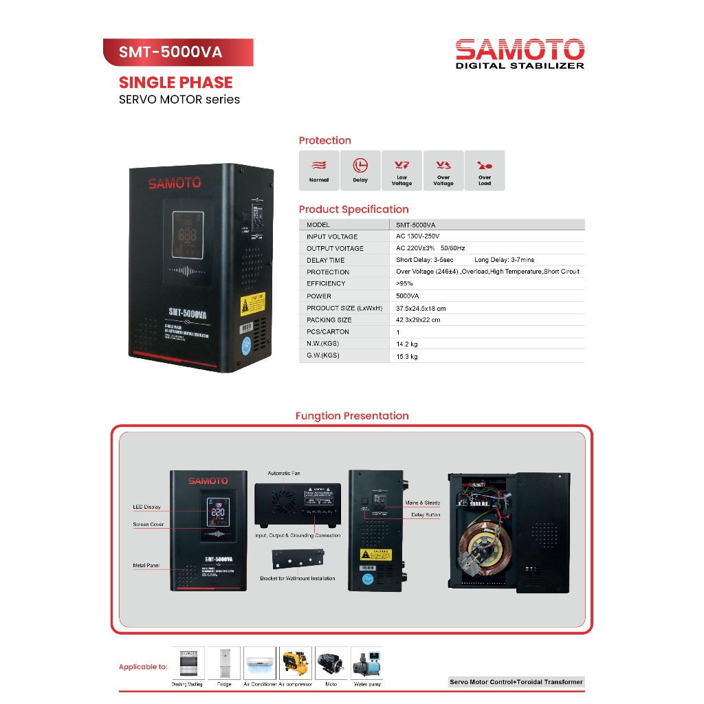 Jual Stabilizer Samoto 5kva stabiliser 5000VA Stavol Listrik SMT AVR ...