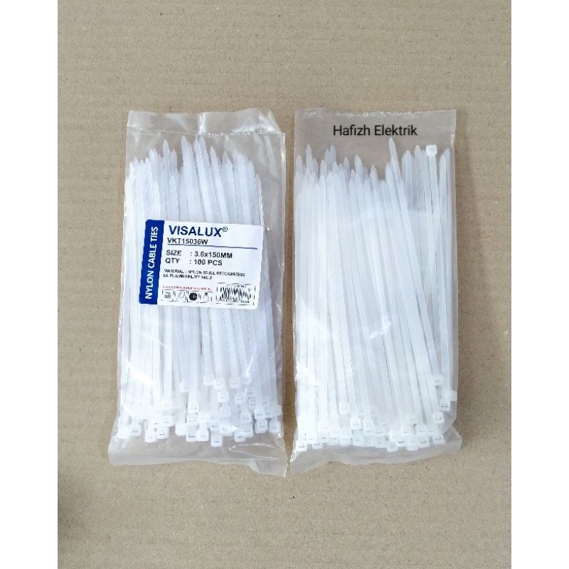 Jual Kabel Ties VISALUX VKT-15036W 3,6 x 150 Putih | Per Bungkus (ISI ...