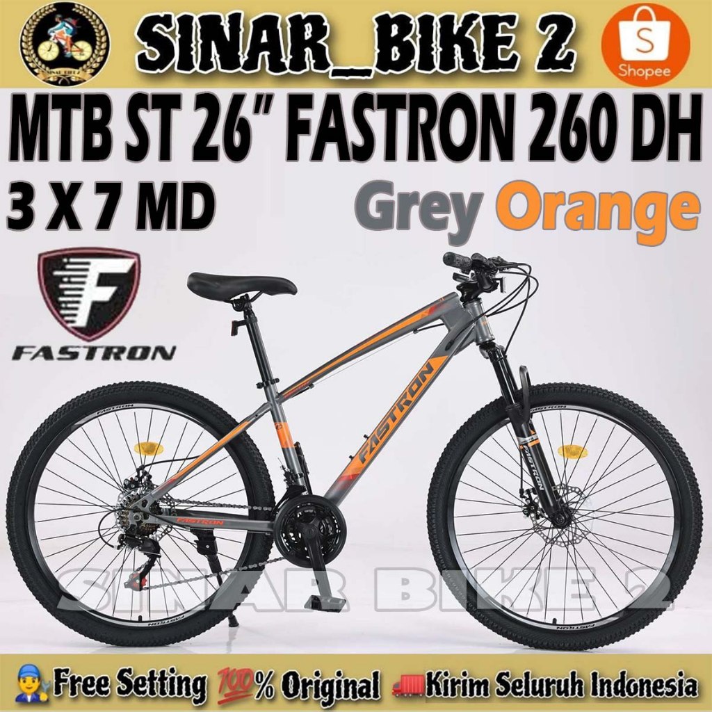 Jual Sepeda Gunung MTB FASTRON 260 DH Ukuran 26 Inch Rem Cakram 21 ...