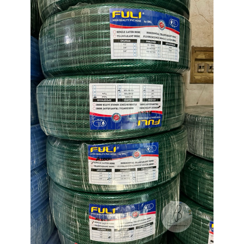 Jual 5 METER Selang Air Serat Benang HIJAU 3/4” / Selang Air Benang ...