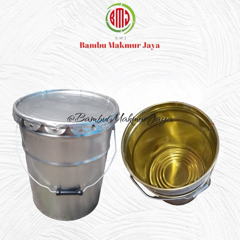 Jual Ember Kaleng Besi Bekas/ Kaleng Pail + Tutup (20L/25Kg) | Shopee Indonesia