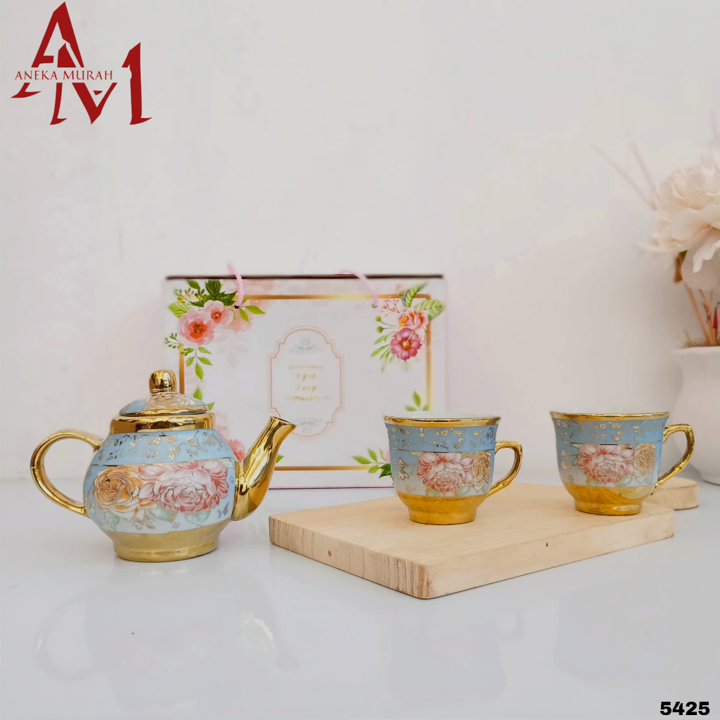 Jual TEAPOT N CUPS TEKO SET 3IN1 ( 5425 ) | Shopee Indonesia