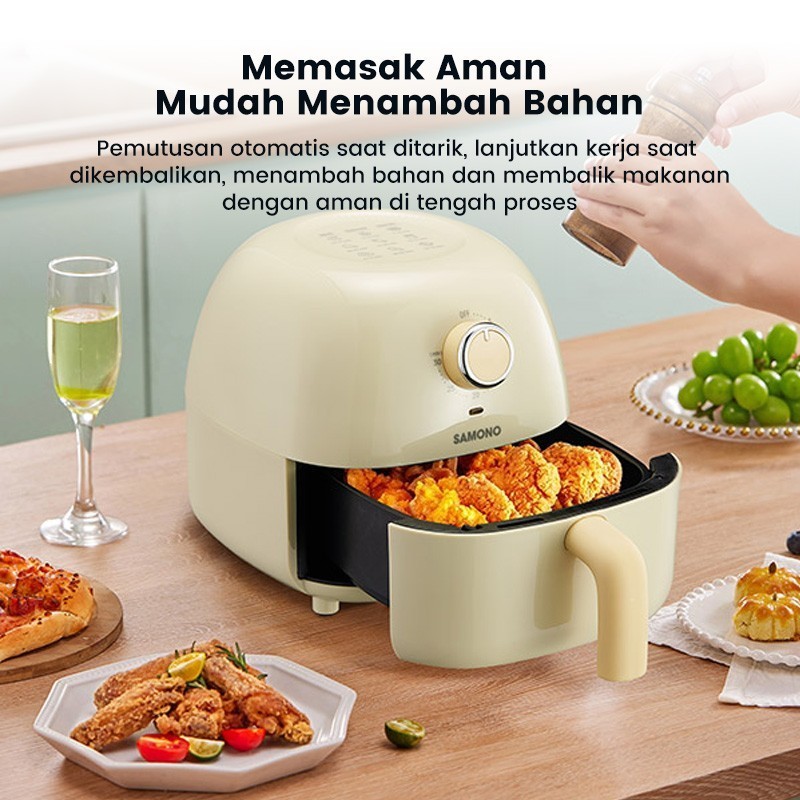 Jual SAMONO Mini Air Fryer 2.4 Liter Low Watt Mesin Penggorengan SW-AFG24/ SW- AF24 BATAM ...