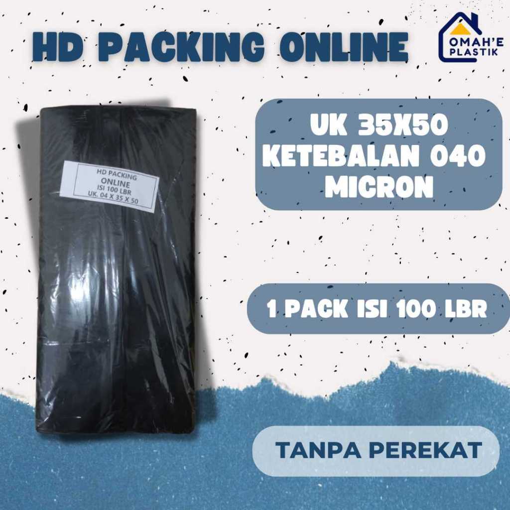 Jual Plastik Packing HD 35x50 Tebal 04 Hitam Tanpa Plong Online Shop ...