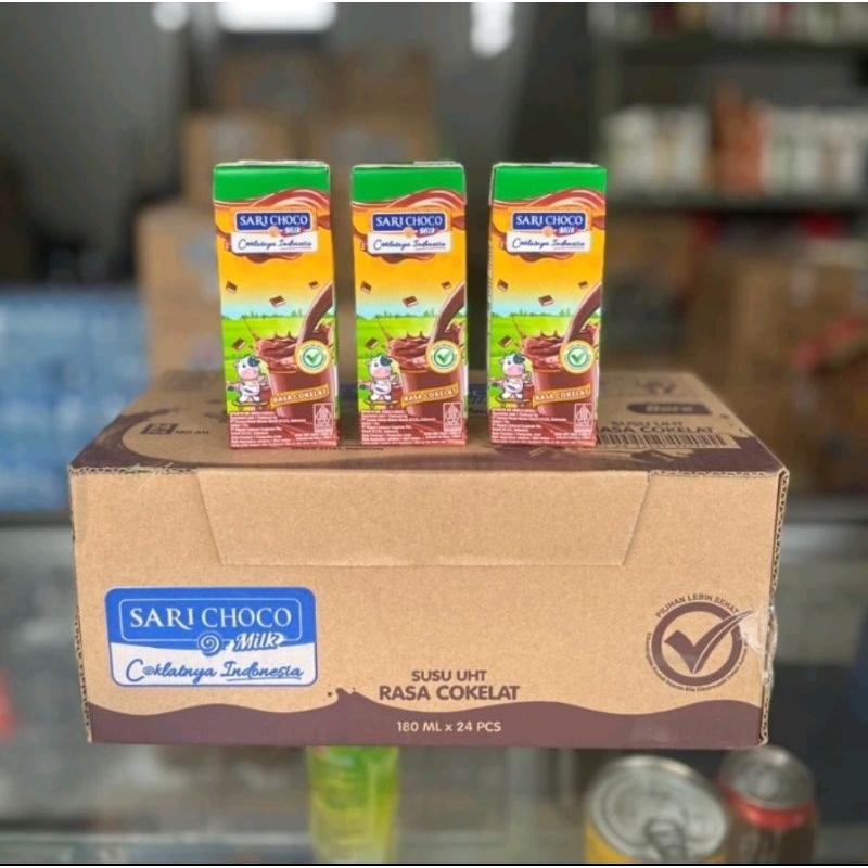 Jual Sariroti Milk / Sari Choco Milk 180 ml 1 Dus isi 24 Pcs | Shopee ...