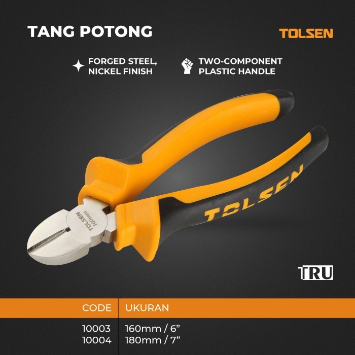 Jual Tang Potong Diagonal / Plier 6/7 inch PVC Alat perkakas TOLSEN ...
