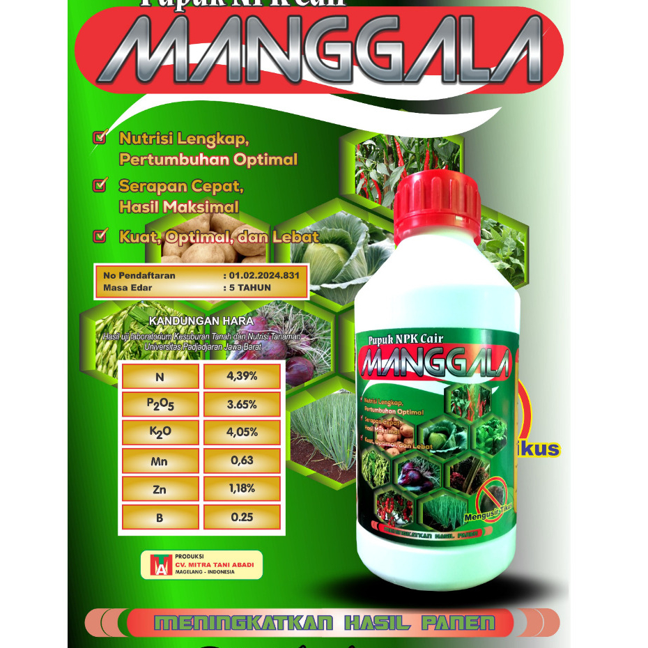 Jual Pupuk NPK Cair Manggala Masa Pertumbuhan Tanaman Kemasan 1 liter | Shopee Indonesia