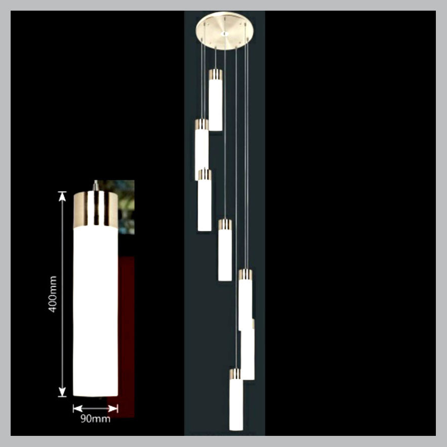 Jual Lampu hias susun Gantung Void Tangga kaca tabung minimalis modern ...