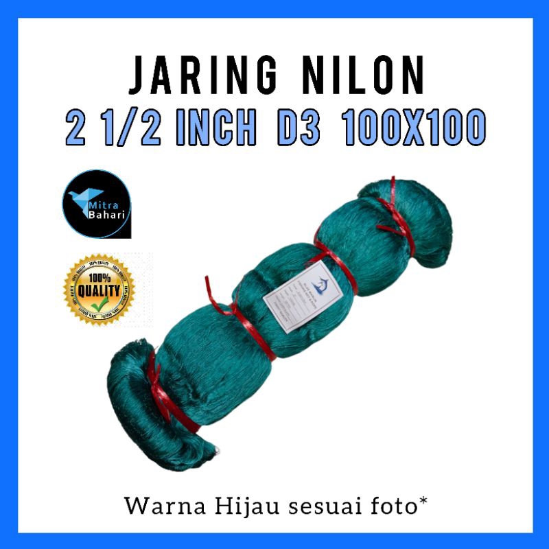 Jual JARING NILON 2 1/2 D3 100X100 HIJAU | JARING NILON D3 | PUKAT ...