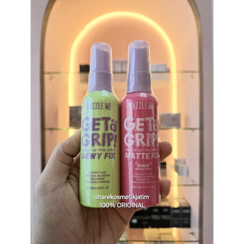 Jual (ORI BPOM) Dazzle Me Get A Grip Make Up Setting Spray Dewy Matte ...
