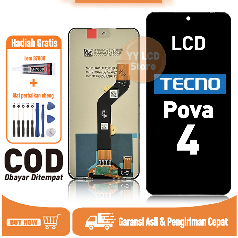 Jual LCD Tecno Pova 4 Original Fullset Touchscreen For Glass Touch ...