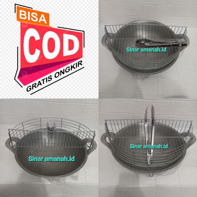 Jual Paket Kumplit Tirisan Minyak Gorengan 1 set Wajan+peniris+Capitan ...