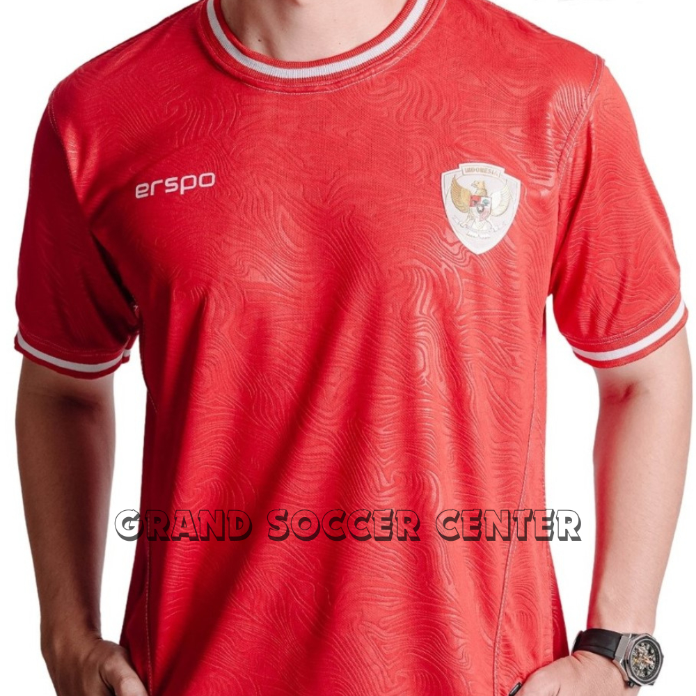 Jual Jersey Timnas Indonesia 2024 Merah ERSPO bahan Topo Emboss logo ...