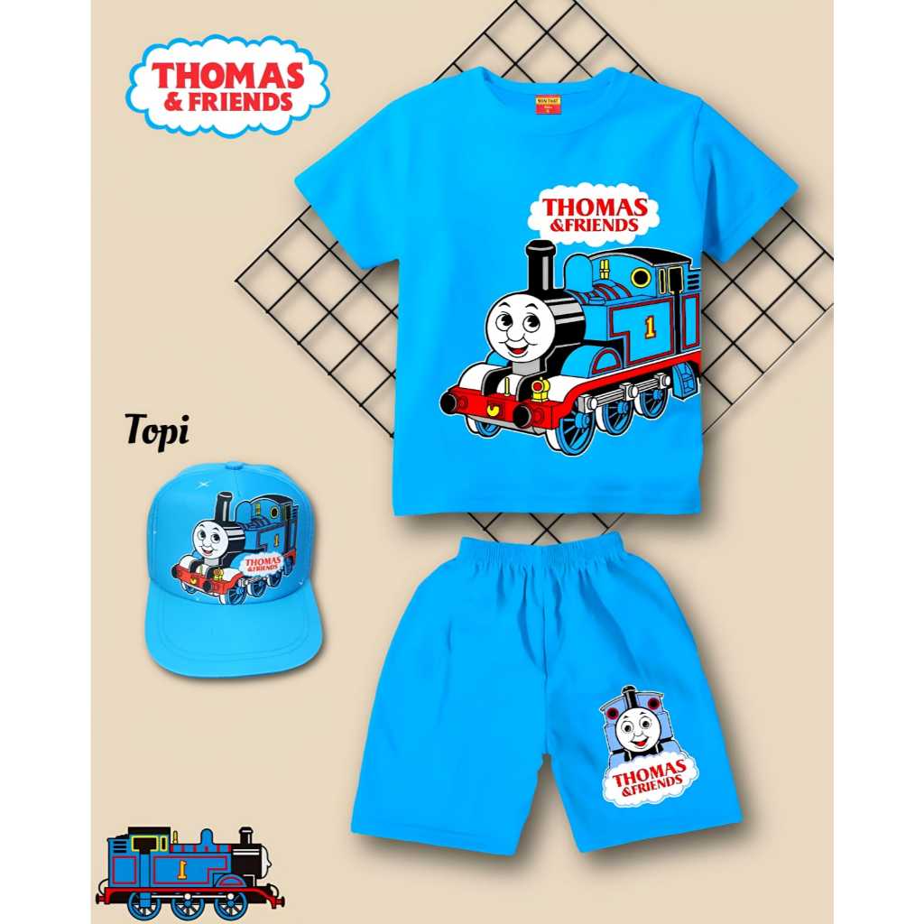 Jual Setelan Kereta Thomas & Friends Set Topi / Baju Anak Thomas ...
