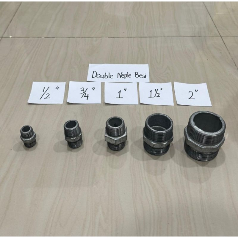 Jual double nepel besi galvanis 1 inchi Doble drat luar besi nipel nipple | Shopee Indonesia