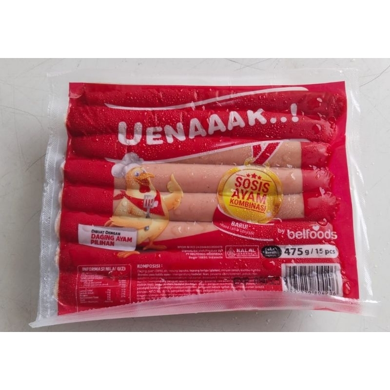 Jual sosis ayam belfoods uenak 500gr | Shopee Indonesia