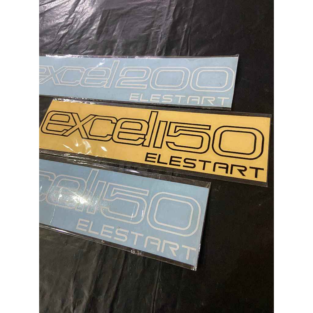 Jual Stiker Sticker Emblem Excel 150 Warna Hitam dan Putih Elstart ...