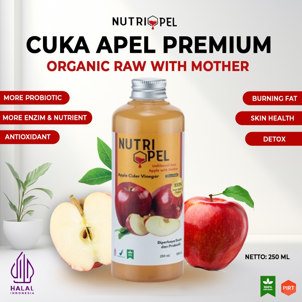 Jual Cuka Apel Asli With Mother 250ml Apple Cider Vinegar | Shopee ...