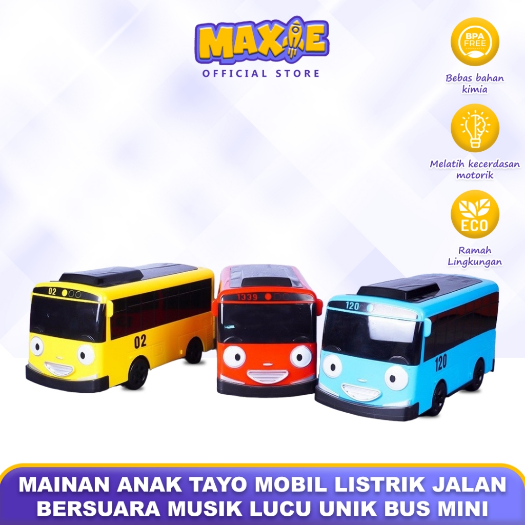 Jual Mainan Anak Tayo Mobil Listrik Jalan Bersuara Musik Lucu Unik Bus ...
