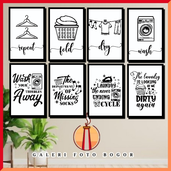 Jual GP HIASAN DINDING 14X20 LAUNDRY WASH PLUS BINGKAI KAYU MDF MOTIF ...