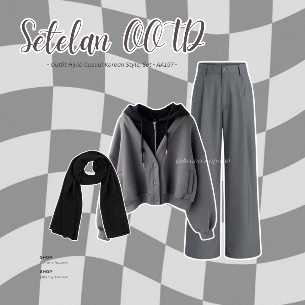 Jual One Set 3in1 Hijab Casual OOTD Study Tour Set Wanita Terbaru Perempuan Outfit Knit Hijab ...