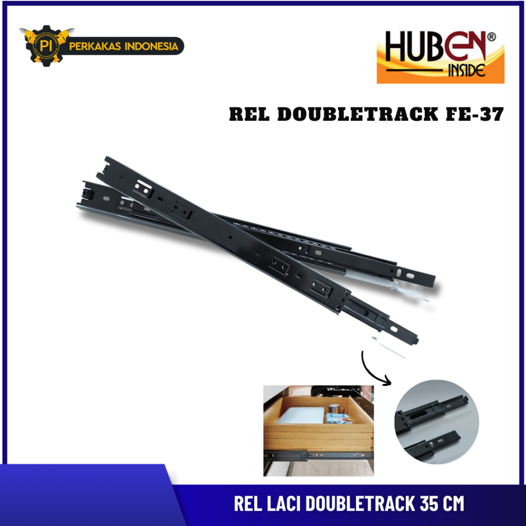 Jual Rel Laci Huben Double Track 35 Cm Bahan Besi Relling Dobel Tarik ...