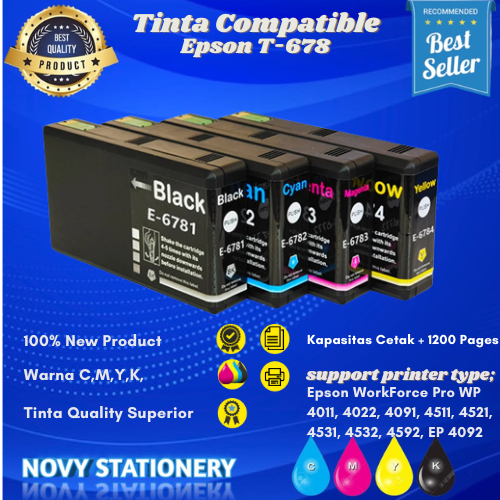 Jual Cartridge Tinta Compatible Epson T678 T678 BK,C,Y,M Epson ...
