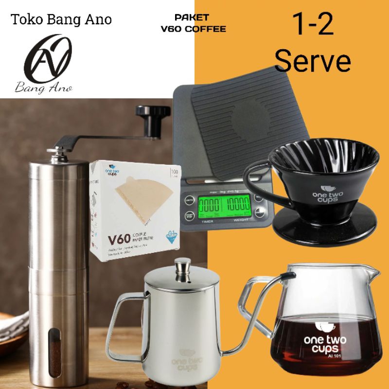Jual Paket v60 coffee alat seduh kopi manual brew lengkap driper 1-2 ...