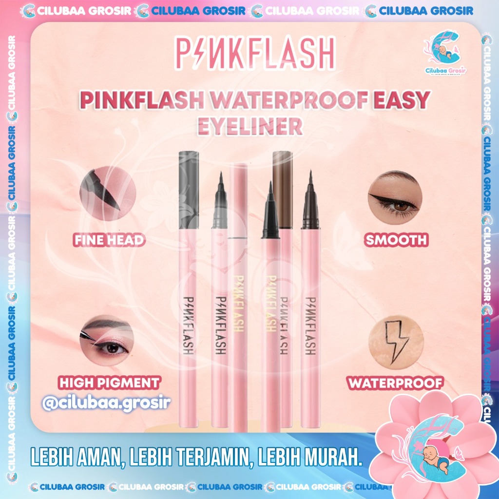 Jual PINKFLASH Waterproof Easy Eyeliner Pen Black PF-E01 | Eye Liner ...