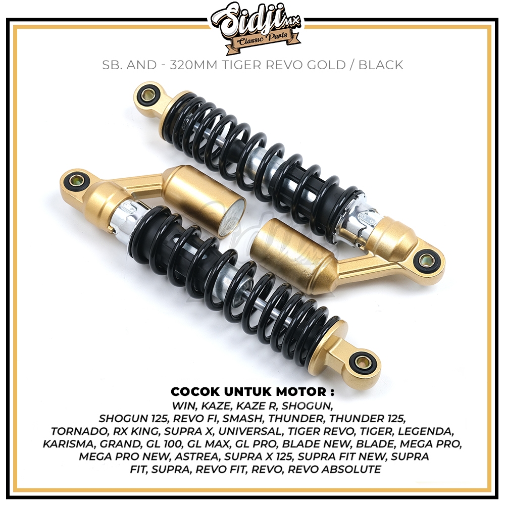 Jual Shockbreaker Belakang Tabung Honda Tiger Revo Skok Fastbike 091 320mm Gold | Shopee Indonesia
