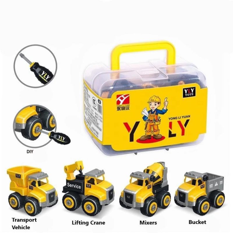 Jual Mainan DIY Truk Mobil Konstruksi Bongkar Pasang Kemasan Box / DIY ...
