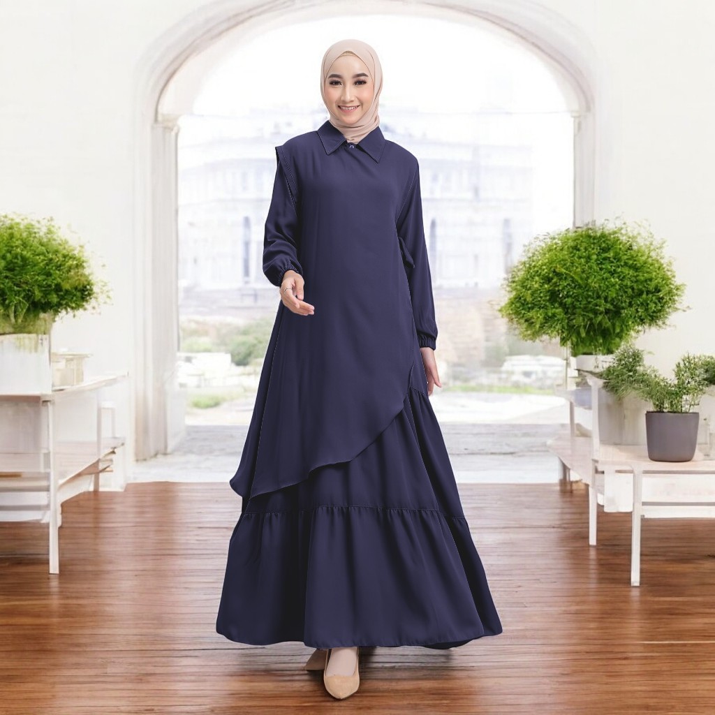 Jual Iqra Two In One Setelan Baju Gamis Ruffle Serut + Rompi Outer ...