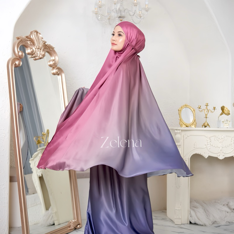 Jual ZELENA - Mukena Gradasi Silk Ombre Laurella Series Mukena Dewasa ...
