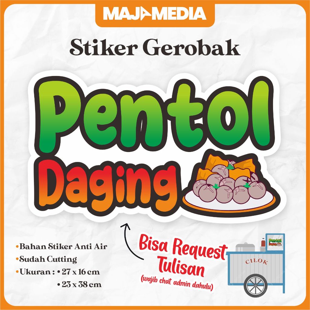 Jual STIKER KACA GEROBAK PENTOL CILOK | Shopee Indonesia