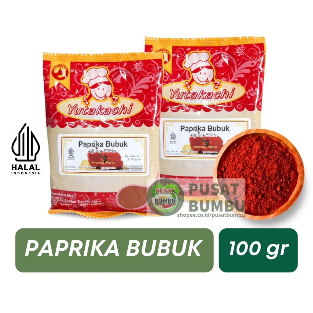 Jual PAPRIKA BUBUK 100 GR YUTAKACHI / BUMBU REMPAH BUBUK / BUMBU DAPUR ...