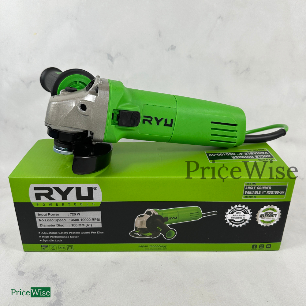 Jual Mesin Gerinda Bisa Atur Kecepatan 4" RSG100-5V Ryu / Mesin Gurinda Grinda / Angle Grinder ...