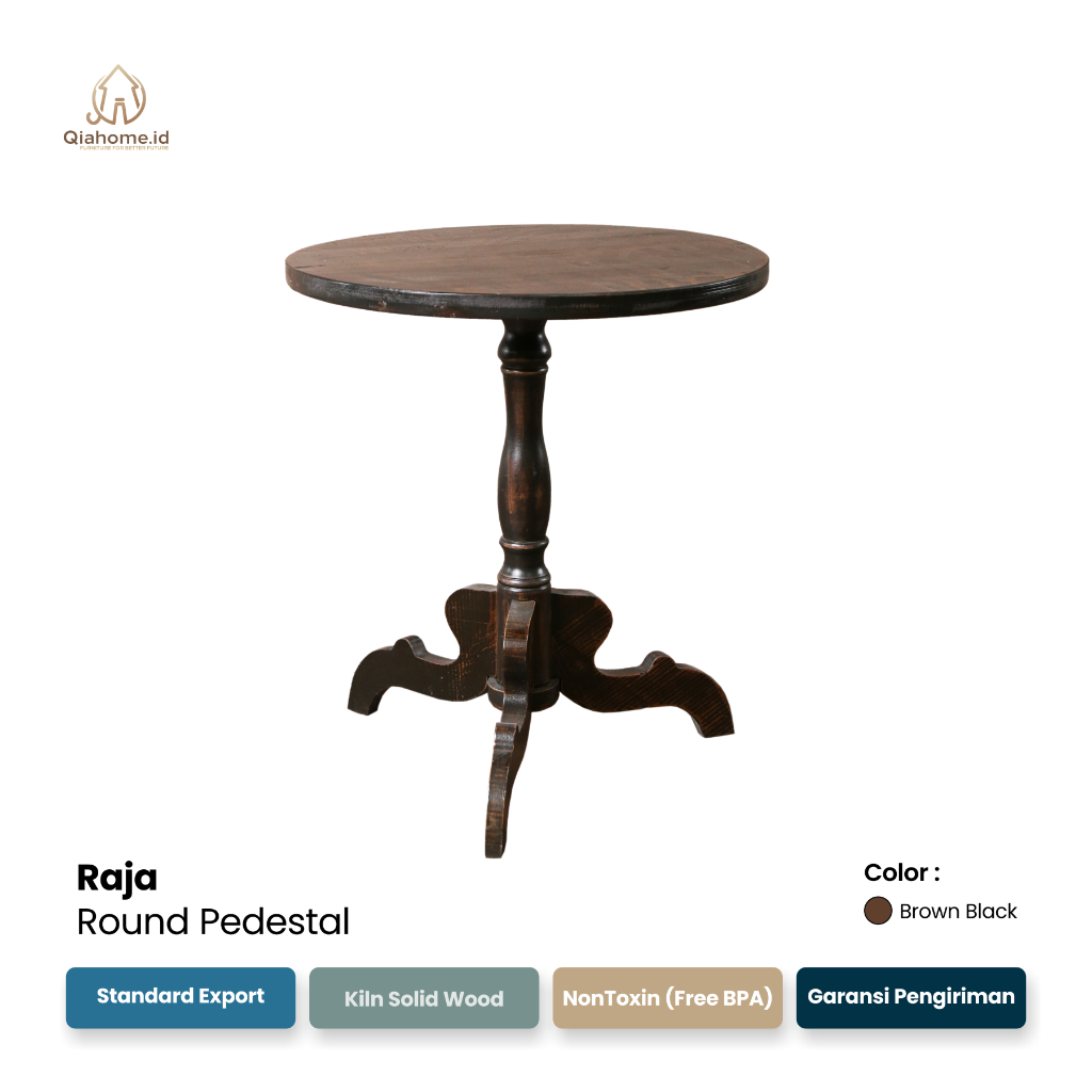 Jual Qiahome.id Raja Round Pedestal Table Round Table Meja Pojok ...