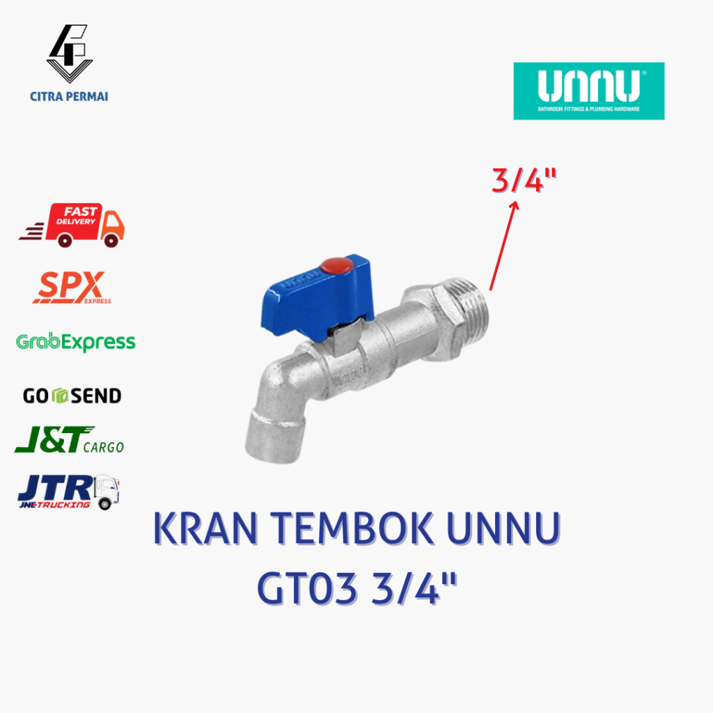 Jual KRAN AIR TEMBOK UNNU GT03 3/4" / KRAN BESI UNNU / KRAN AIR UNNU AWET / KRAN KAMAR MANDI ...