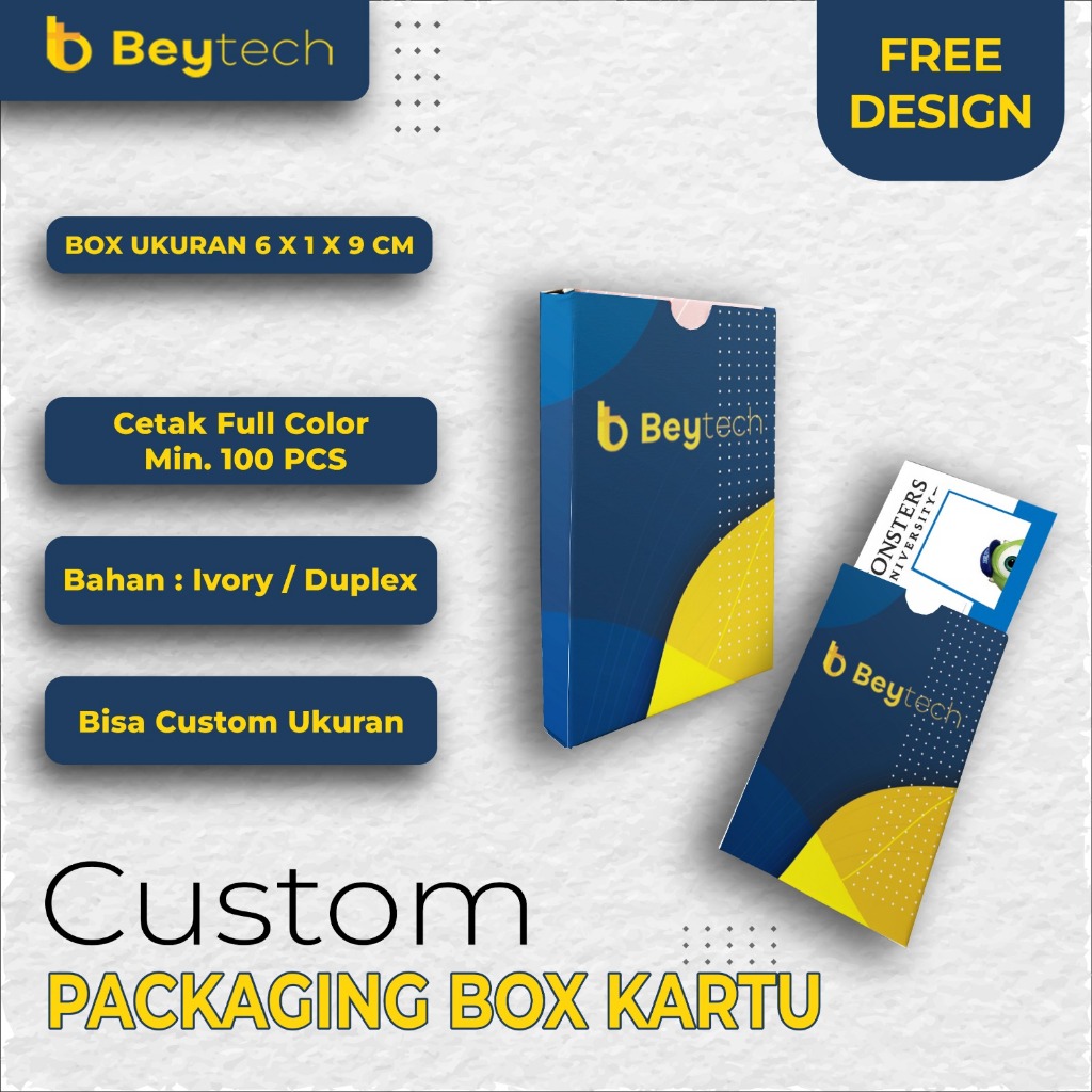 Jual Box Kartu Nama/ Kotak Kartu Custom Full Color + Laminasi | Shopee ...