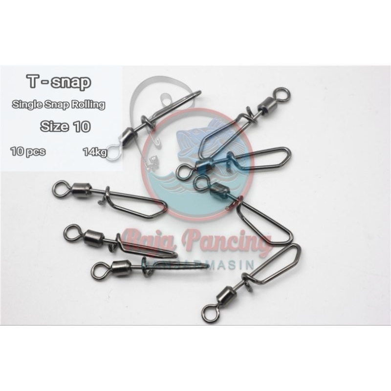 Jual Single snap rolling swivel T-snape isi 10pcs stenlis steel ...