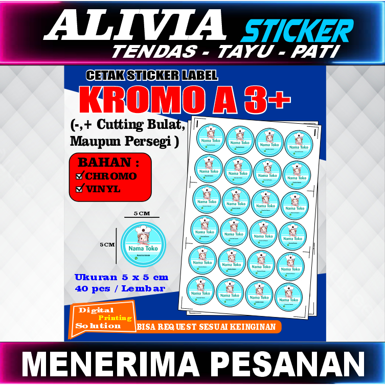 Jual Stiker-Stiker Chromo-Stiker Label-Stiker Custom-Stiker Cutting ...
