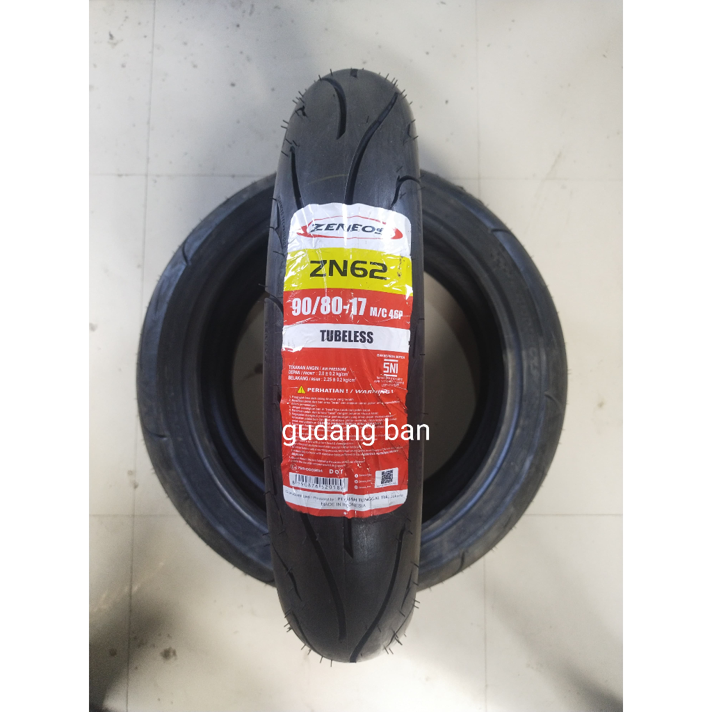 Jual ( RING 17 ) ZN62 90 / 80 - 17 ZENEOS ZN 62 Ban Motor Bebek Ninja Sport TUBELESS FREE PENTIL ...