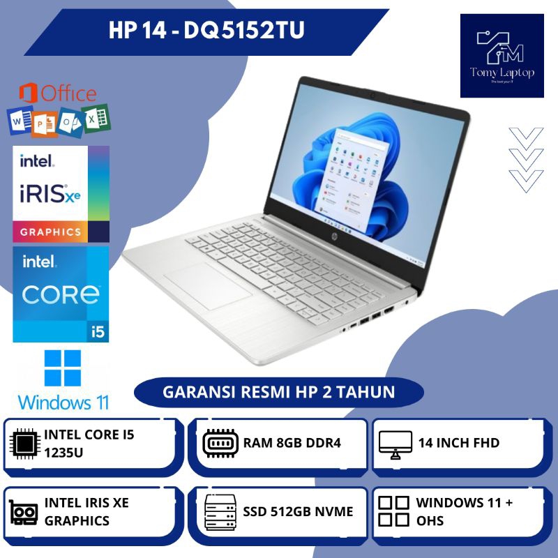 Jual LAPTOP BARU HP 14 I5 1235/ INTEL CORE I5-1235U/ RAM 8GB DDR4/ SSD ...