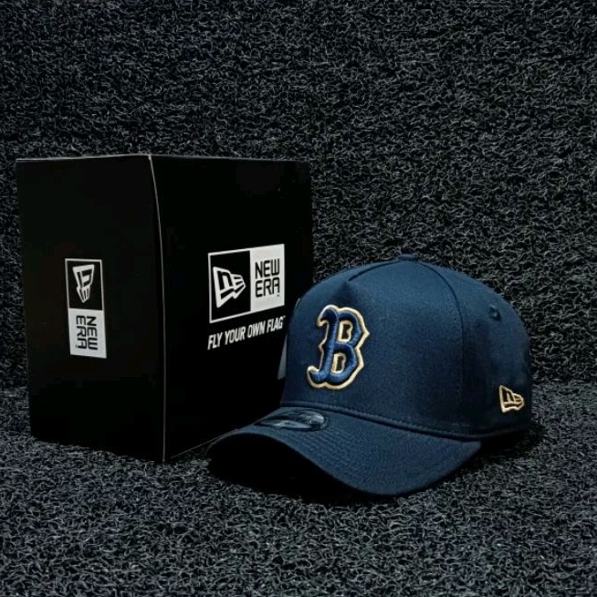 Jual Topi Baseball Navy Logo B Boston Navy Krem MLB Colection Unisex ...